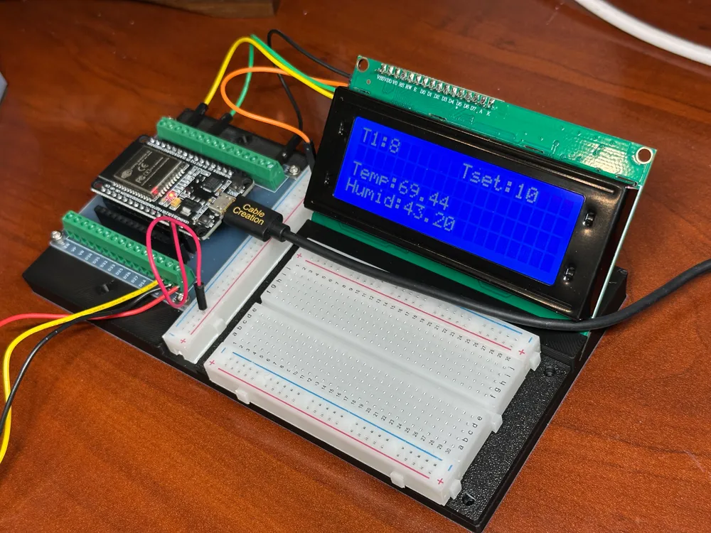 Arduino ESP32 breakout board holder LCD breadboard by etischer - MakerWorld