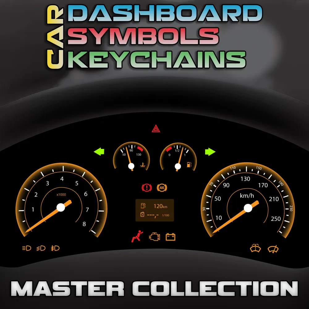 300 Dashboard Symbols Keychains MASTER COLLECTION by FC2M3D MakerWorld: Download Free 3D Models