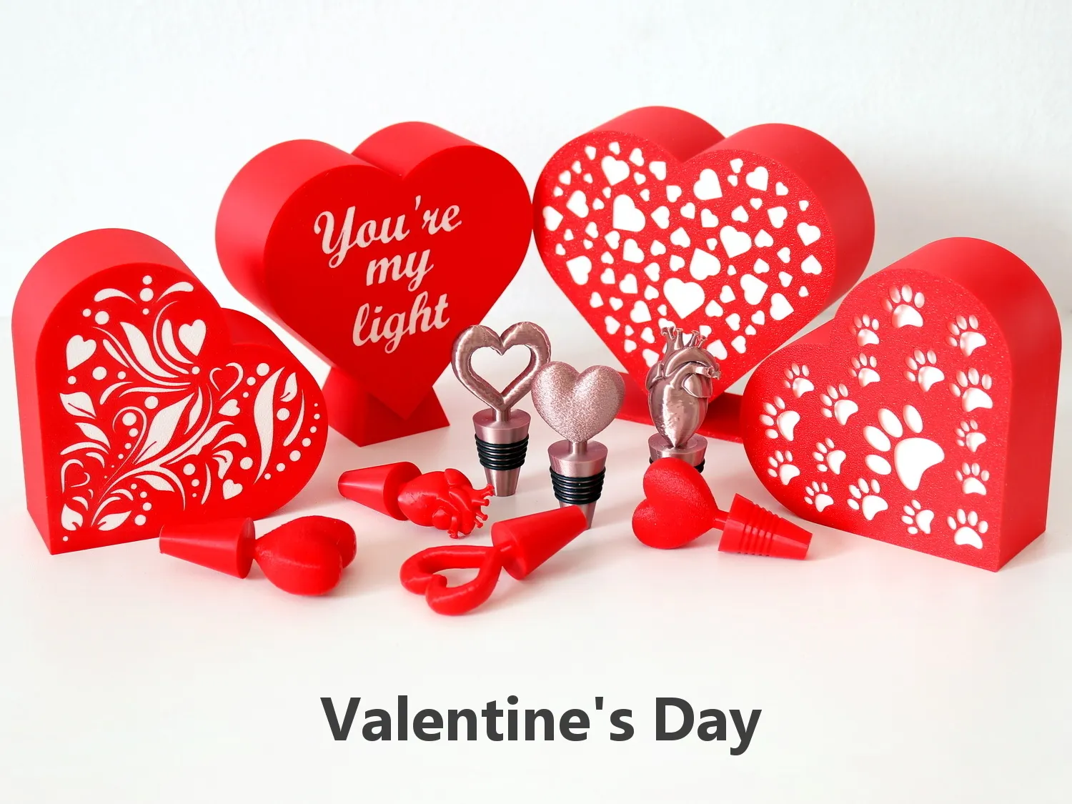 Heart Wine Bottle Stopper / Cork - Johnny_Bit | Nexprint: Free 3D Model ...