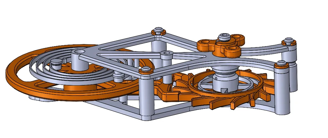 Weight-Driven Swiss Lever Escapement Mechanism - Free 3D Print Model ...