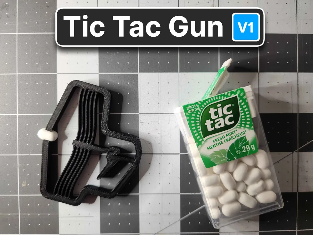 Tic Tac Gun (Compliant mechanism) by ThisFact - MakerWorld