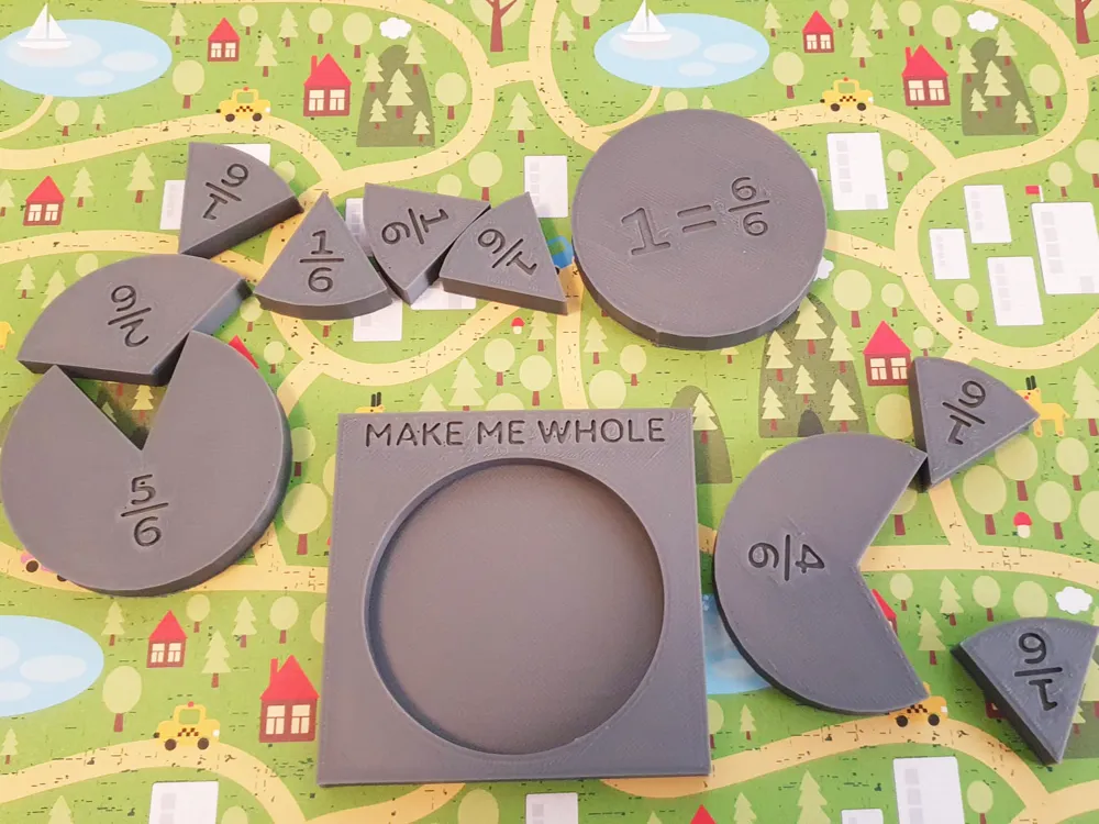 Fractions for Kids - Learning tool & puzzle by KATE'lier - MakerWorld