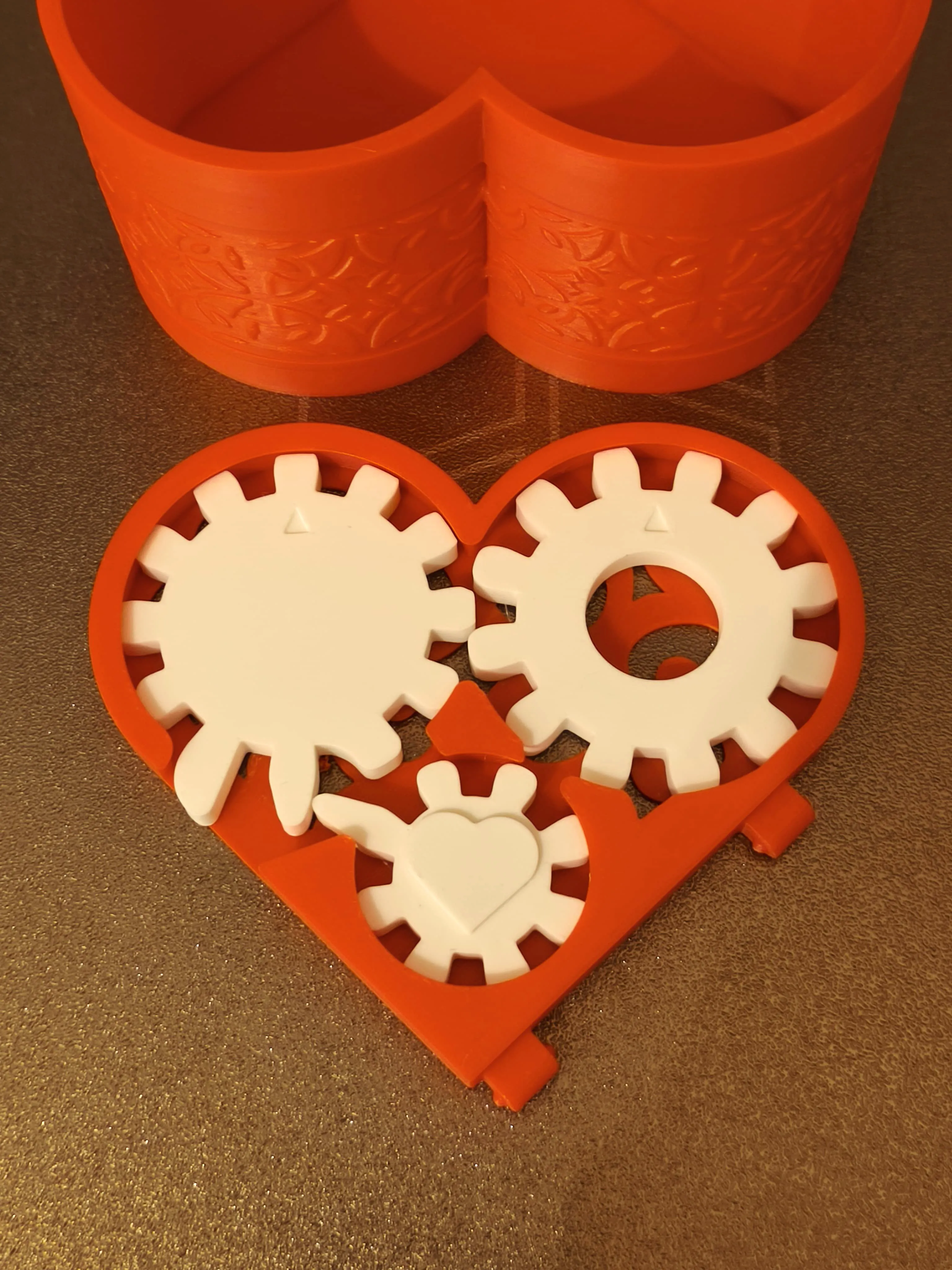 Heart Shaped Lock Box - Gear Lock System with Key - Free 3D Print Model ...