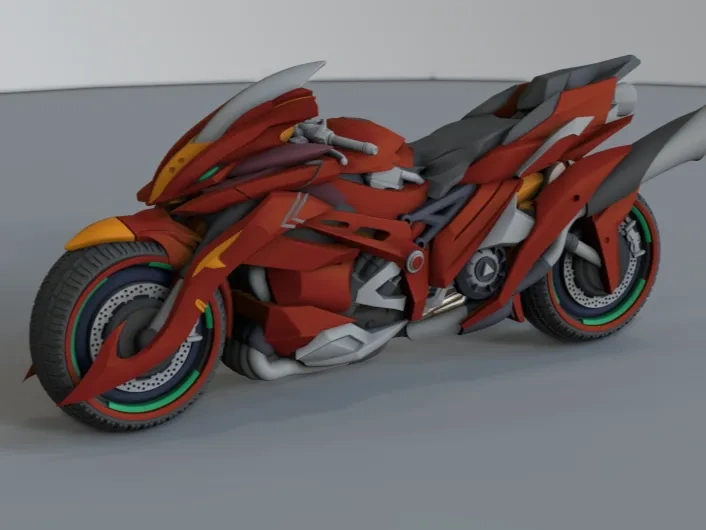 Original Cyberpunk Motorcycle, a strikingly cool design by 寒烛 - MakerWorld