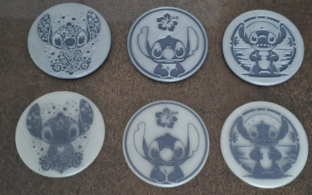 Stitch Coasters / small round signs - Fan Art by PrinterFunUK ...