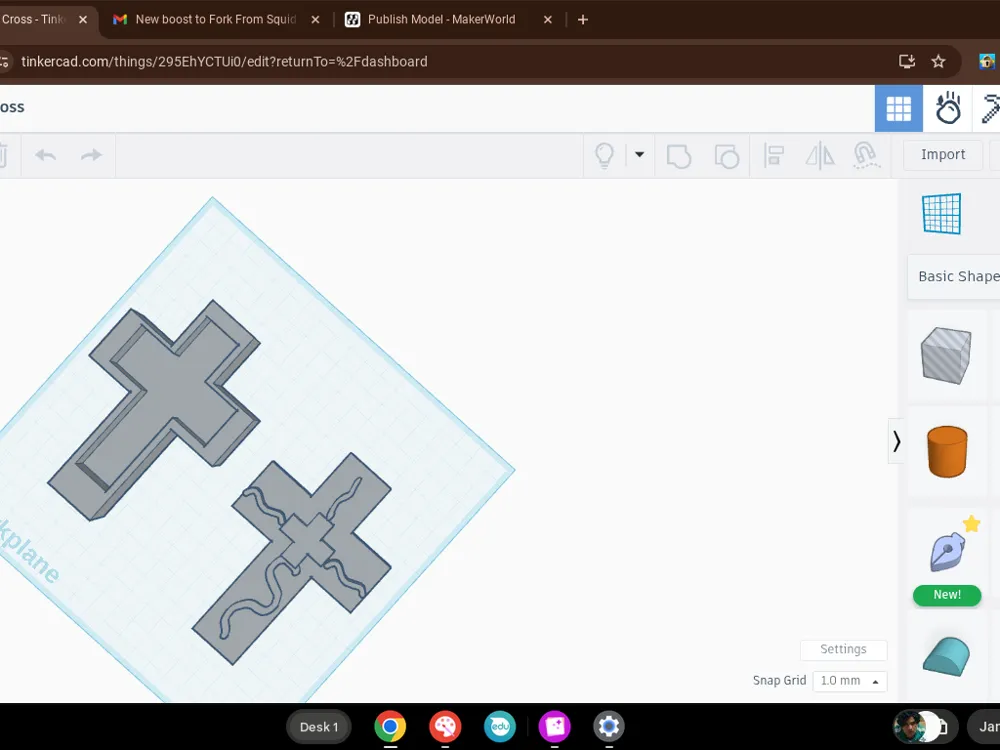 Thanos Cross Necklace by Thanos The Rapper - MakerWorld