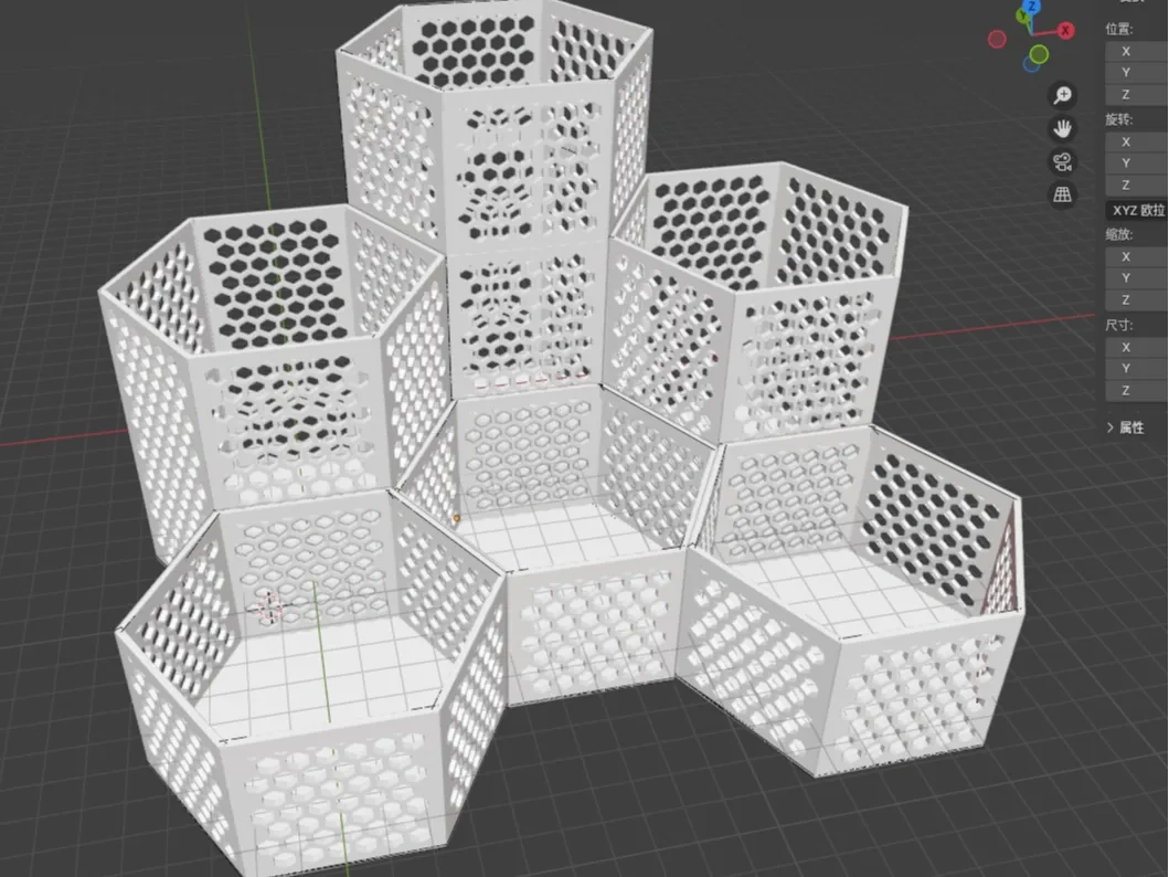 Hexagonal perforated storage box, integrated, one-click printing, user ...