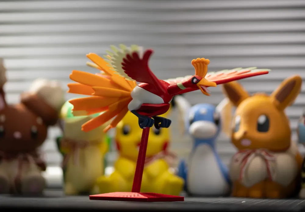 250 Ho-Oh Flying Pose Stand by Ikeda MakerWorld: Download Free 3D Models