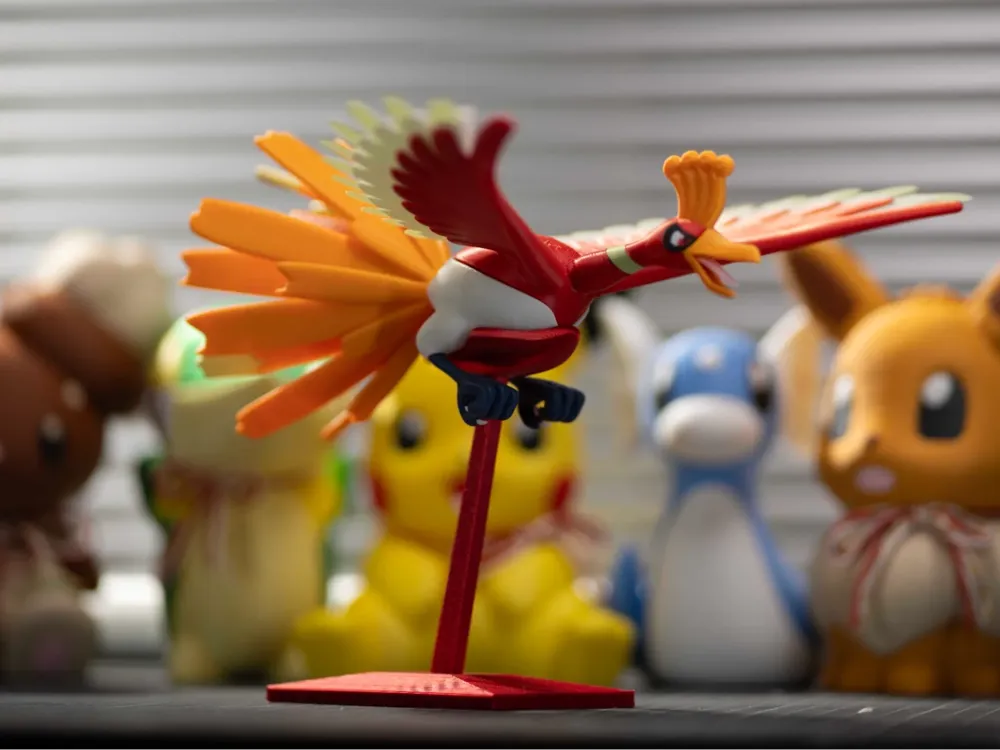 250 Ho-Oh Flying Pose Stand by Ikeda MakerWorld: Download Free 3D Models