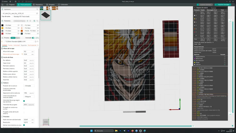 Test a1 mini (ams lite) 8 colors by JC3DESIGN - MakerWorld