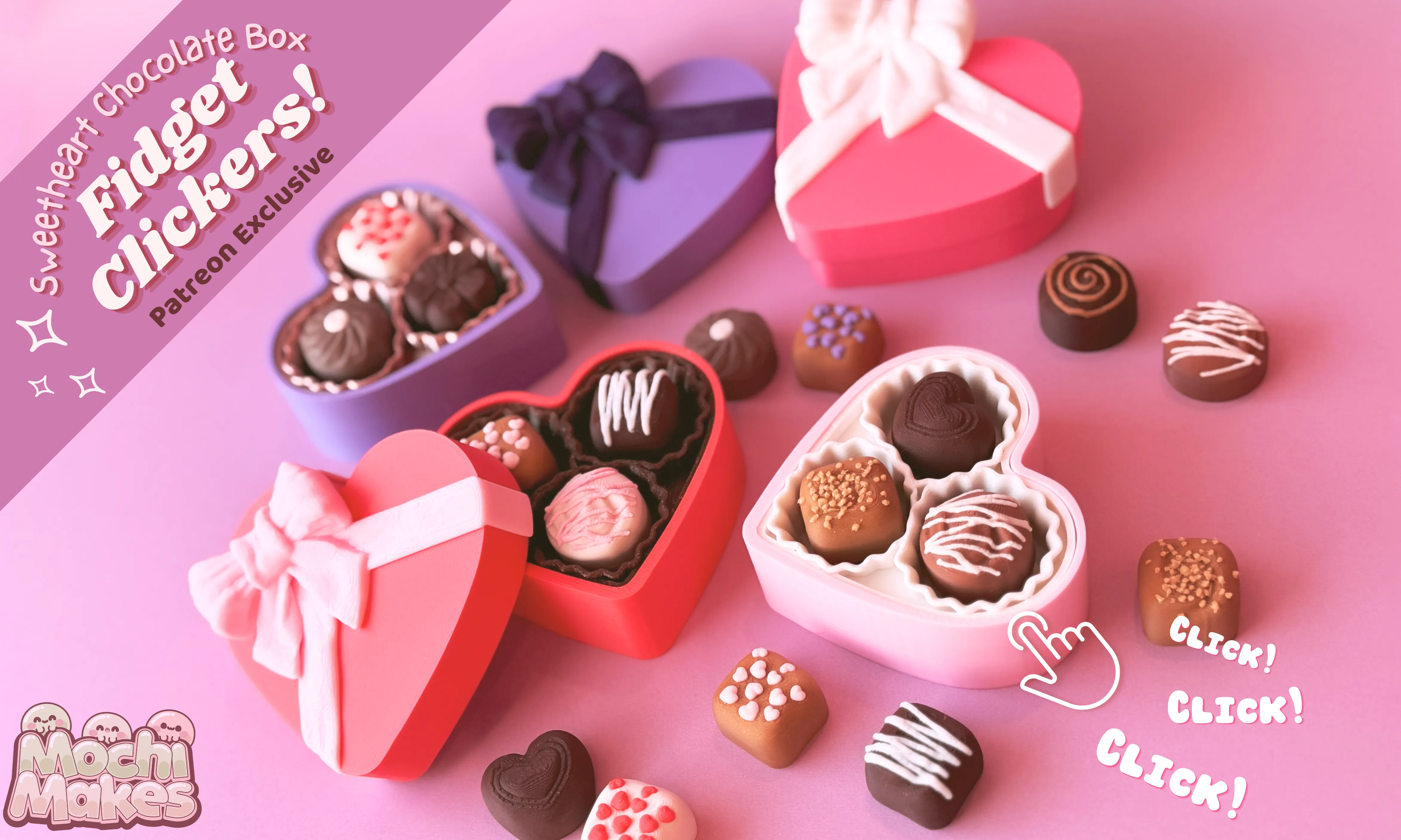 Heart Cake Fidget Clicker! by Mochi Makes MakerWorld: Download Free 3D ...