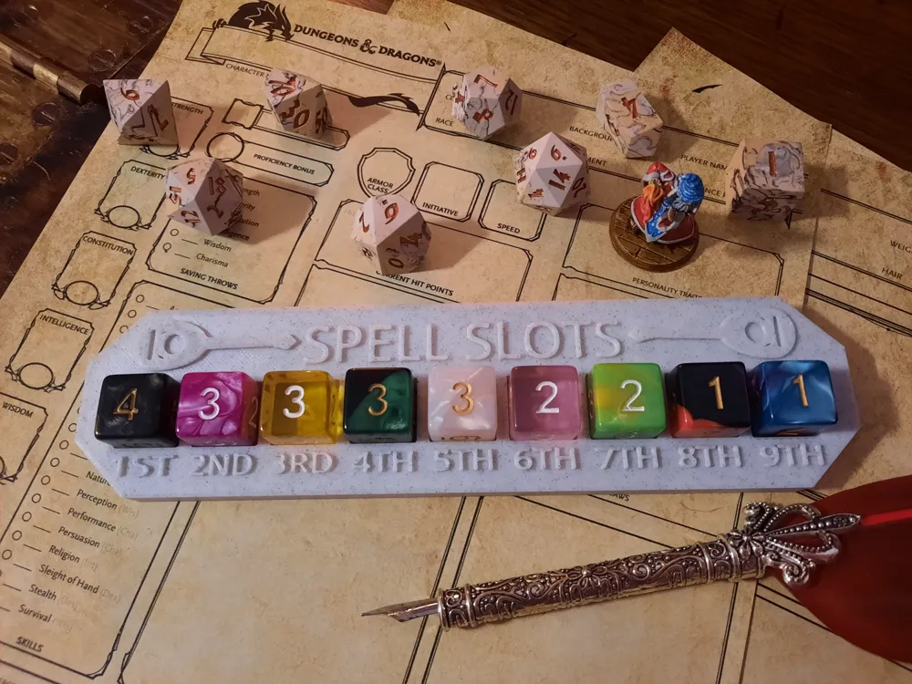 Spell Slot Tracker- Lute Theme by DiceBox Hobby - MakerWorld