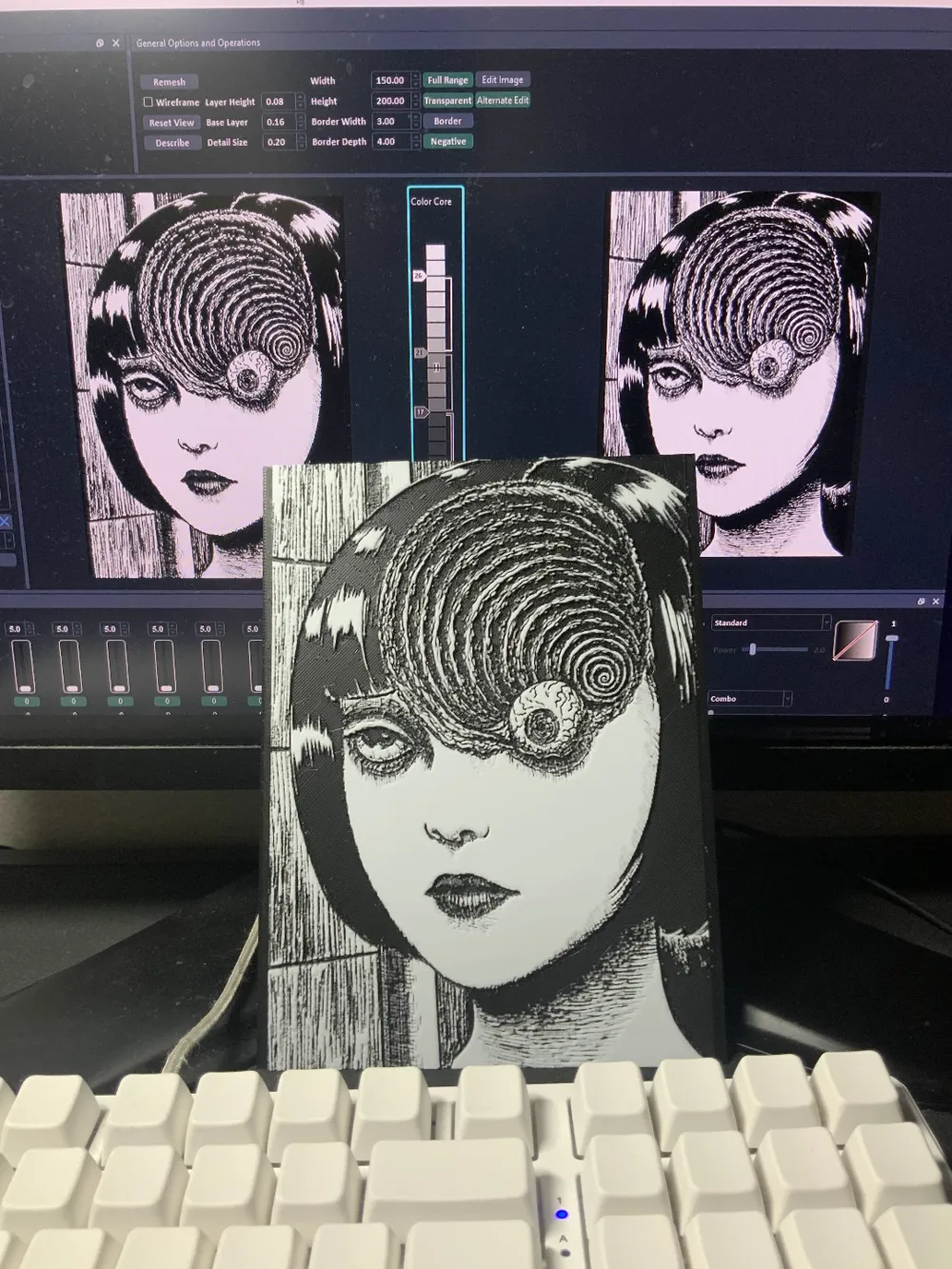 Uzumaki Spirals Girl HueForge - Free 3D Print Model - MakerWorld