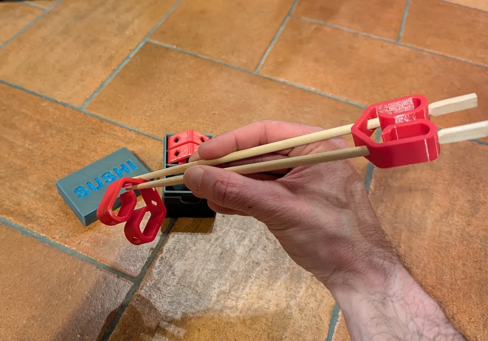 Chopstick Helper Sushi with case - Free 3D Print Model - MakerWorld