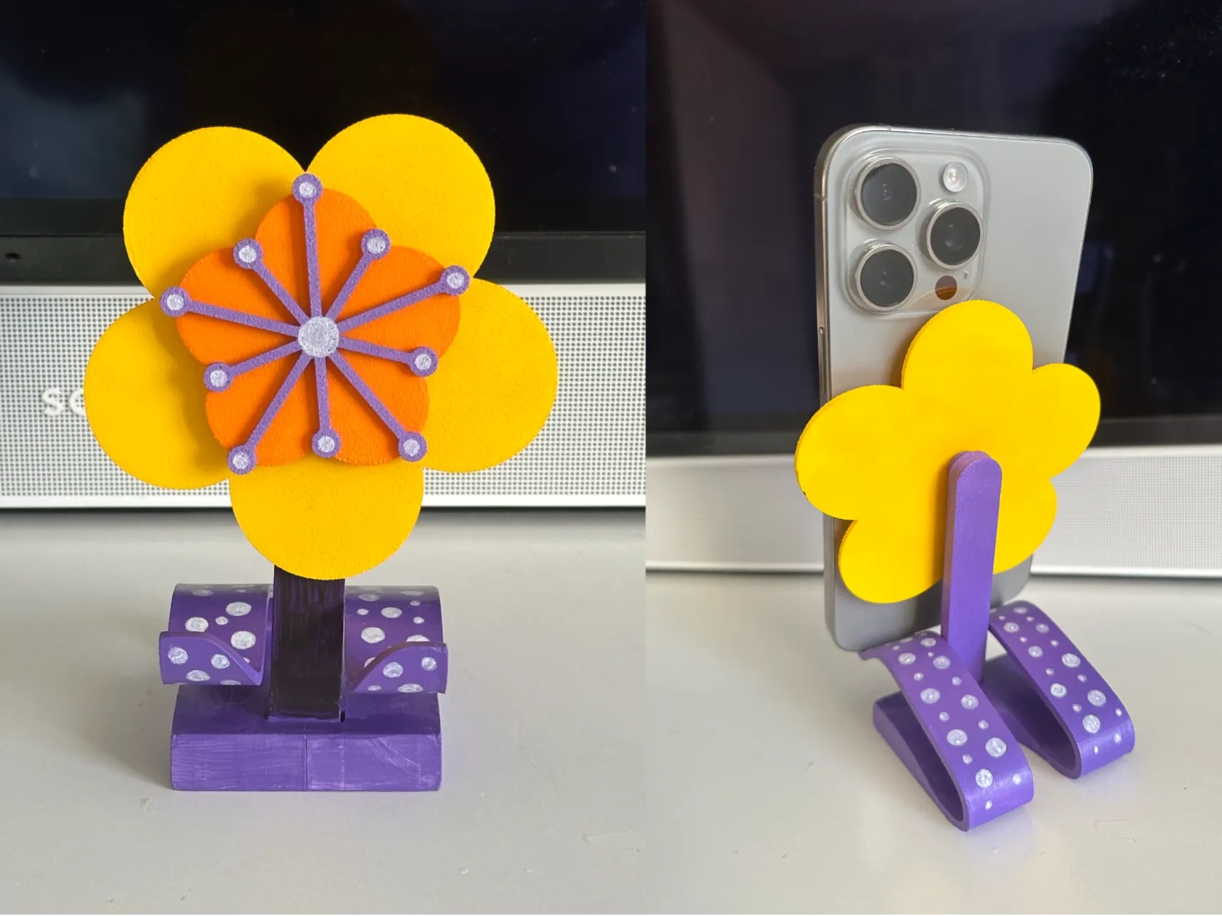 De-stress Rotating Flower Phone Stand by user_566762018 - MakerWorld