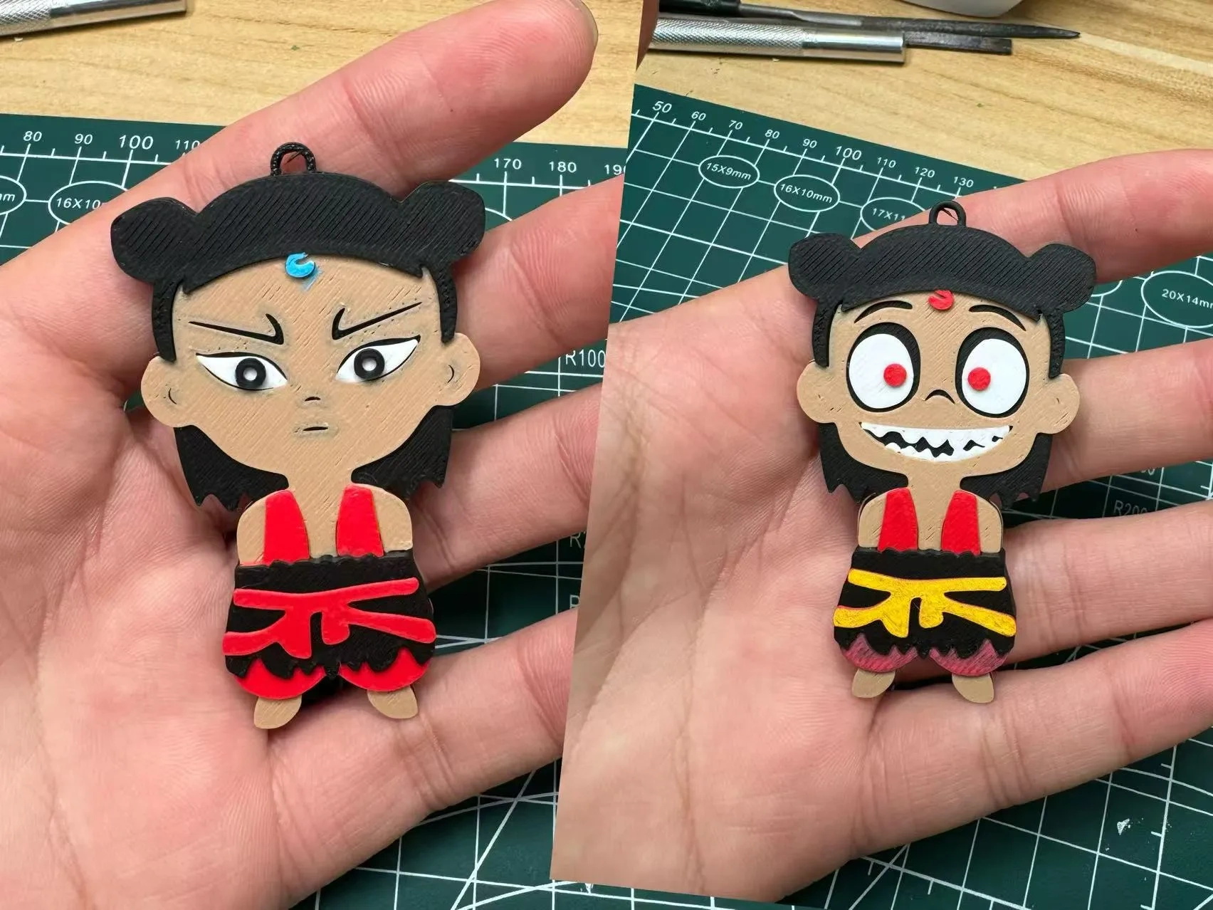 Dual-Sided Pendant of Lingzhu Nezha and Mo Wan Nezha by 小红薯手工人 - MakerWorld