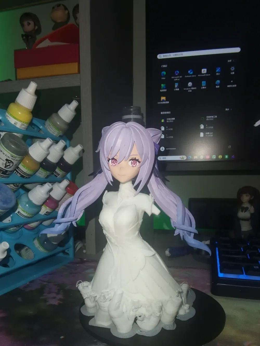 Genshin Impact Keqing Elegant Raiment Fan Model by 东方同志 MakerWorld ...