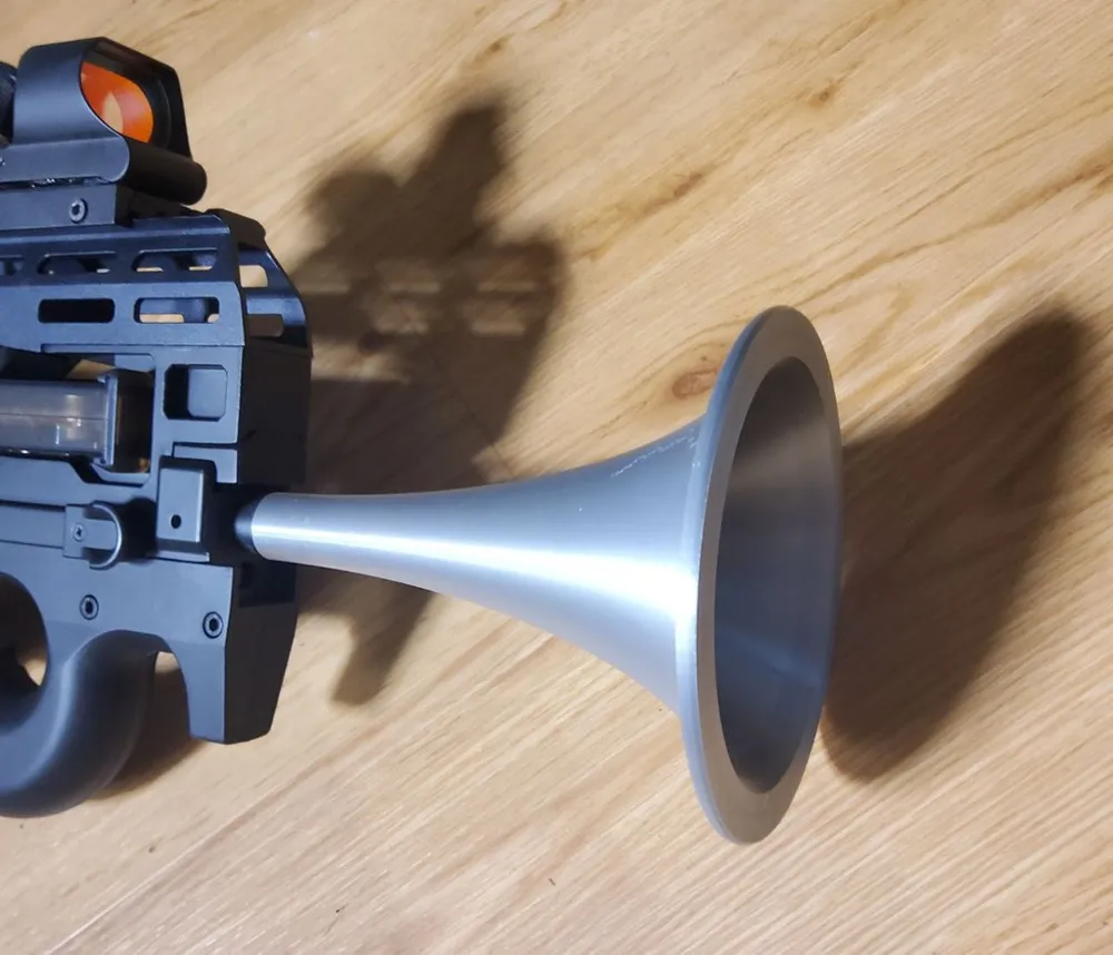 Loudener for Airsoft and Airguns - Tractrix Horn by hrootzel - MakerWorld