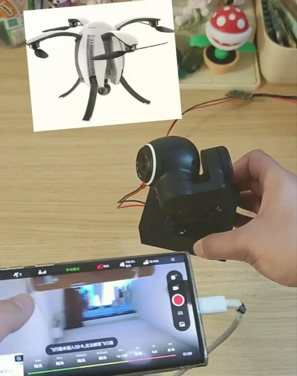 Modified drone gimbal 4k camera, retains all functions of the drone ...