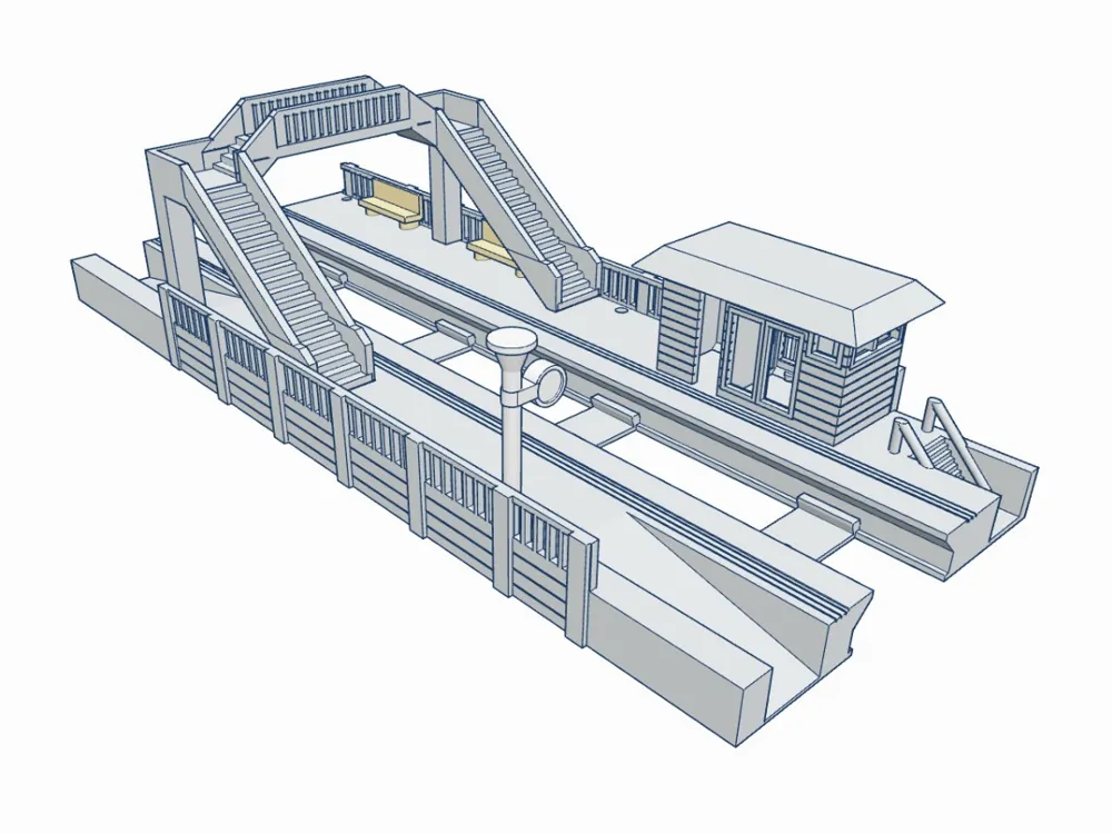 Railway Platform N Scale - Free 3D Print Model - MakerWorld