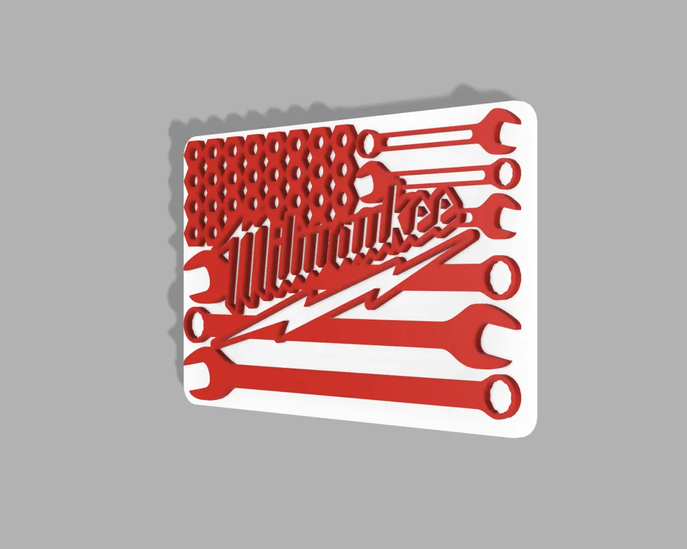 Milwaukee Tools American Flag 3D Sign by Fast3D - MakerWorld