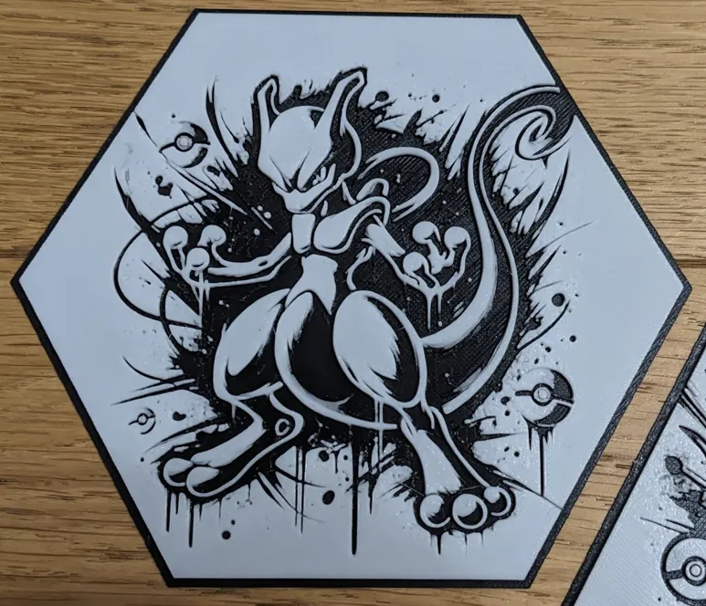 Pokemon Mew Hueforge Hex Hexagon by Sebastien - MakerWorld