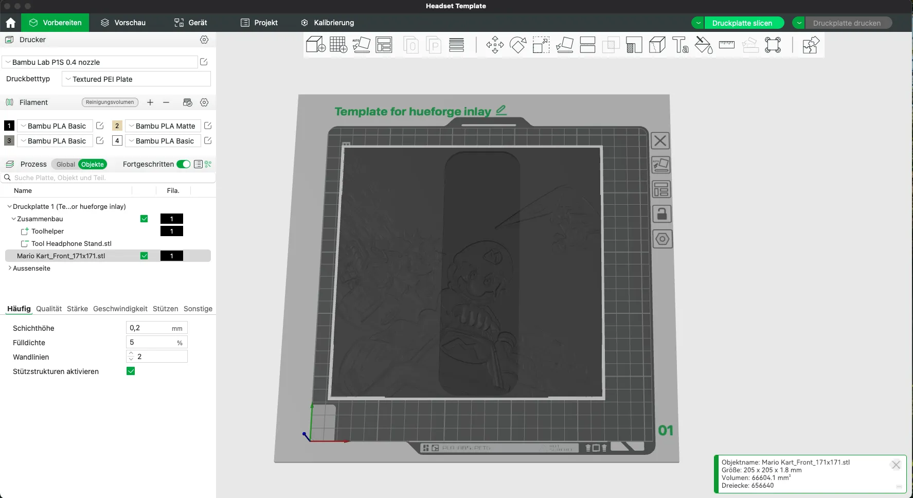Headphone stand, changeable front + hidden box by cP3D MakerWorld: Download Free 3D Models