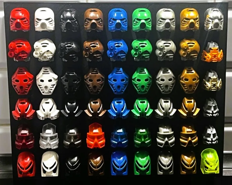 Bionicle Kanohi and Krana mask exhibition boards by wojti - MakerWorld