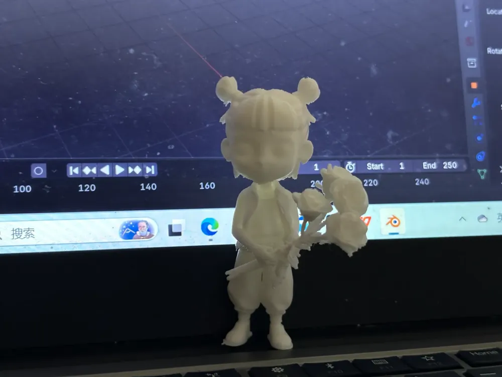 Happy Valentine's Day! Nezha holding roses! Print-in-place, suitable ...