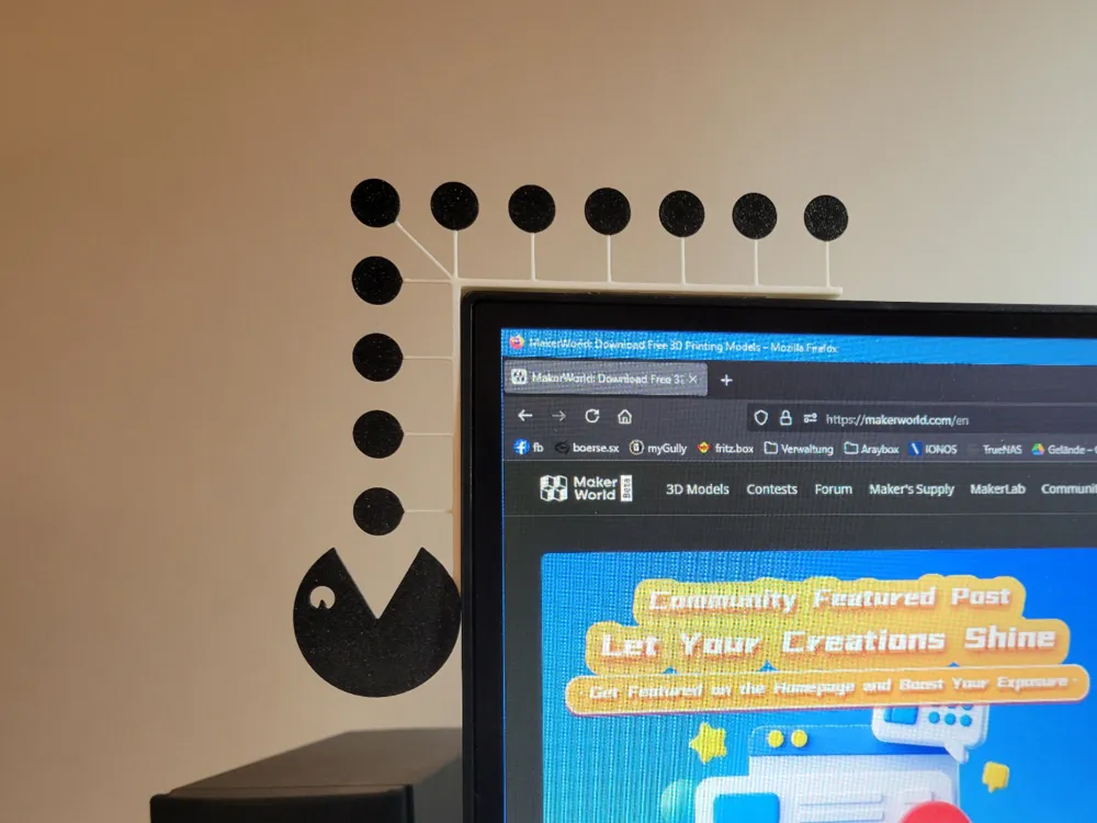 Monitor Display Decoration - Packman by araymbox - MakerWorld