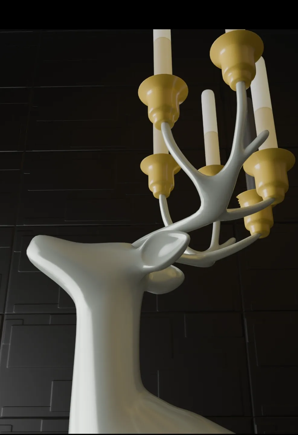 Elegant Deer Candelabra - Modern 3D Candle Holder by Ahmed serya ...