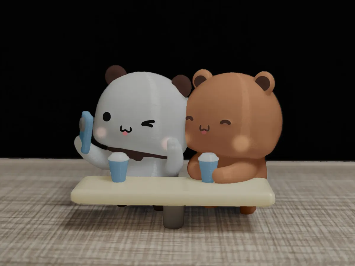Série des ours amoureux : Yi Er et Bubu prennent des selfies (Couple ...