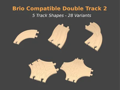 Double Train Track Pack 2 - 5 shapes, 28 variants by CavemanDesigns ...