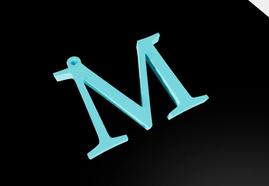 M latter keychain by XP3Design - MakerWorld