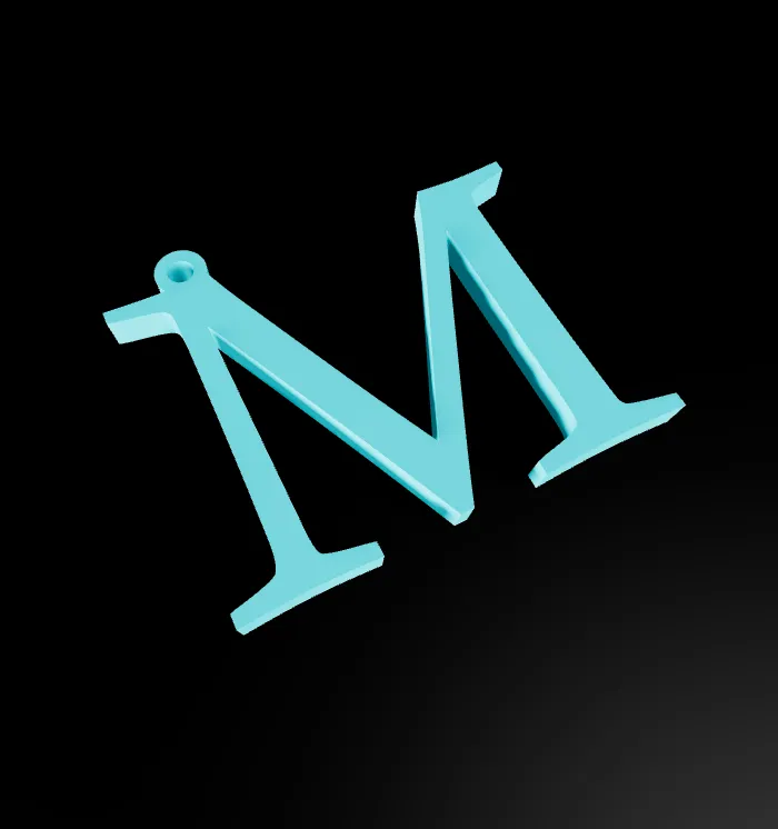 M latter keychain by XP3Design - MakerWorld