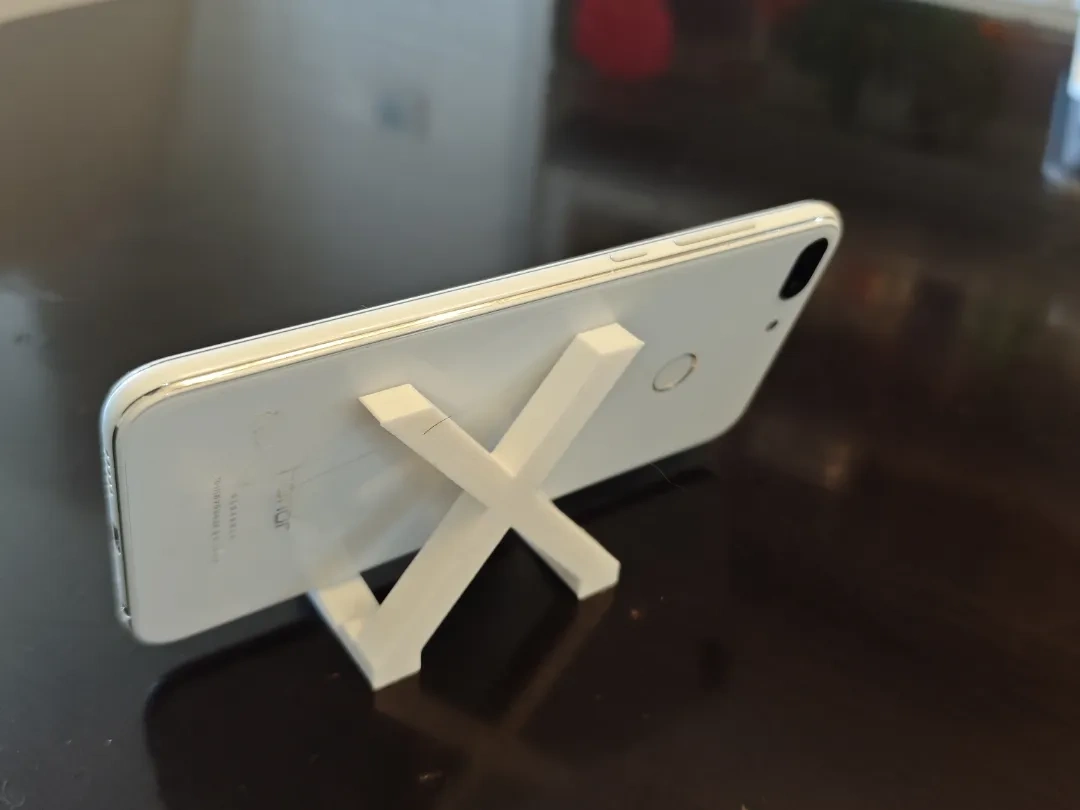 Minimalist phone stand, landscape and portrait modes, letter X, print ...