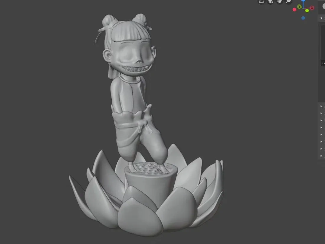 Nezha with lotus base by 残夜 - MakerWorld