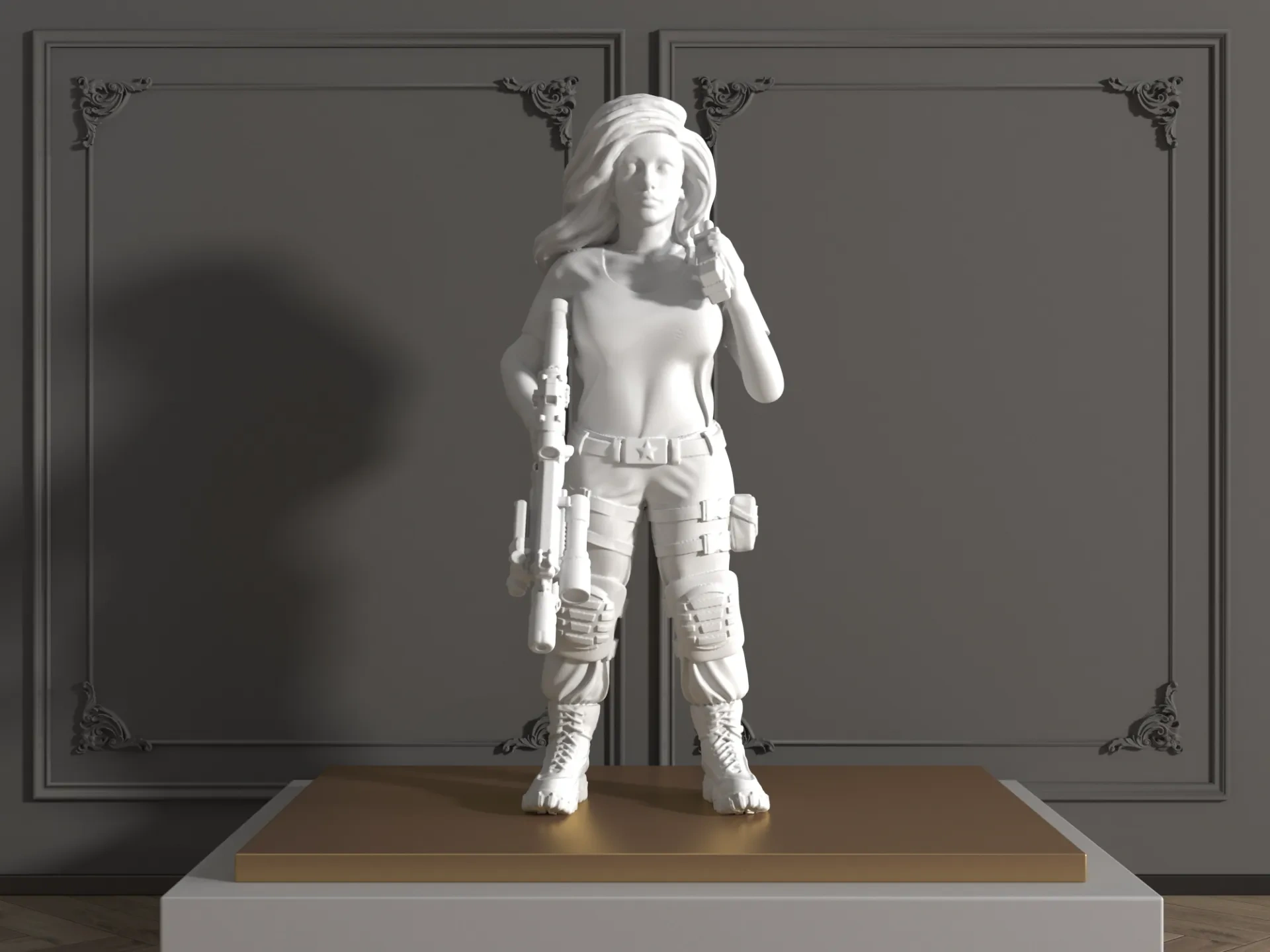 Female Commander Action Figure by 天天向上 MakerWorld: Download Free 3D Models