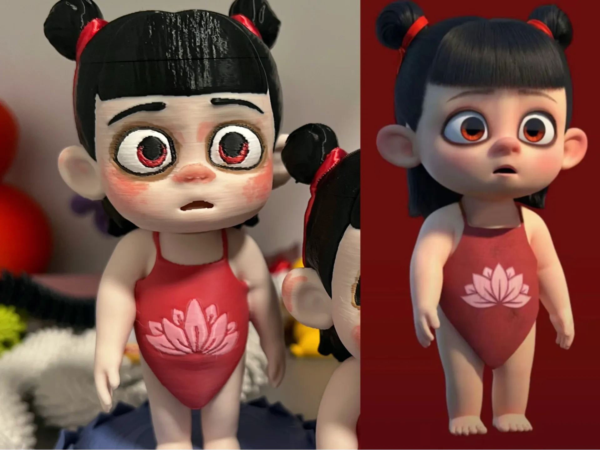 Nezha - A Little Nezha Wearing a Bib - Cute Face - Detachable Head and ...