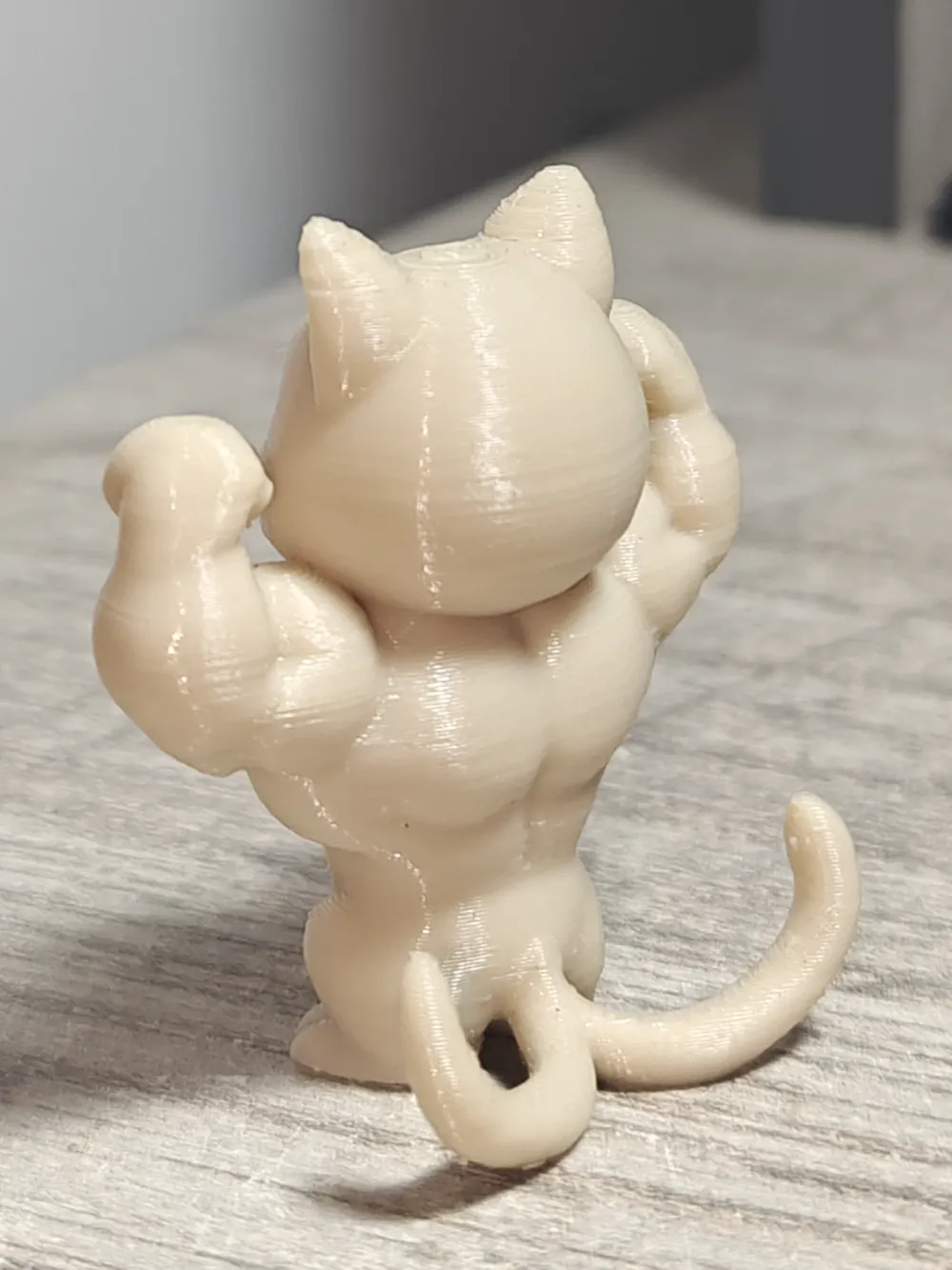 Double-Tailed Bodybuilder Cat by TrackArt3D MakerWorld: Download Free ...