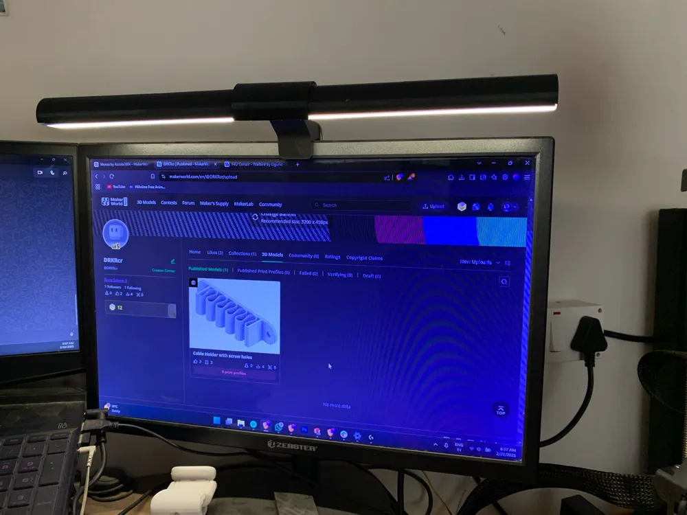 LED Monitor Light Bar - Free 3D Print Model - MakerWorld