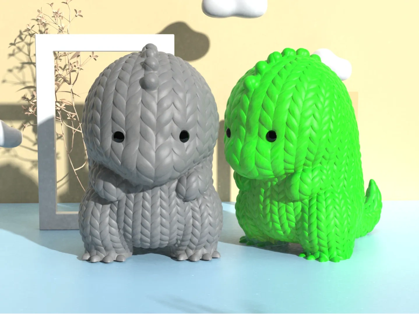 Knitted Little Dinosaur by Chocobo - MakerWorld