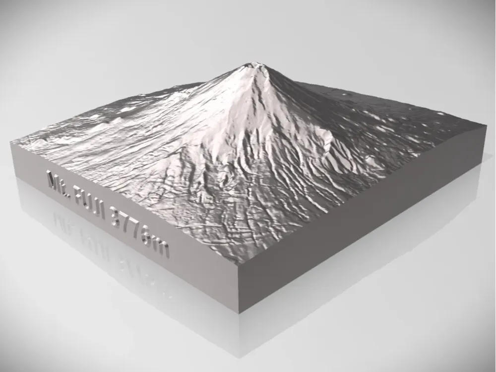 3D terrain model of the Japanese volcano Fuji by Thorin Oakenshield ...