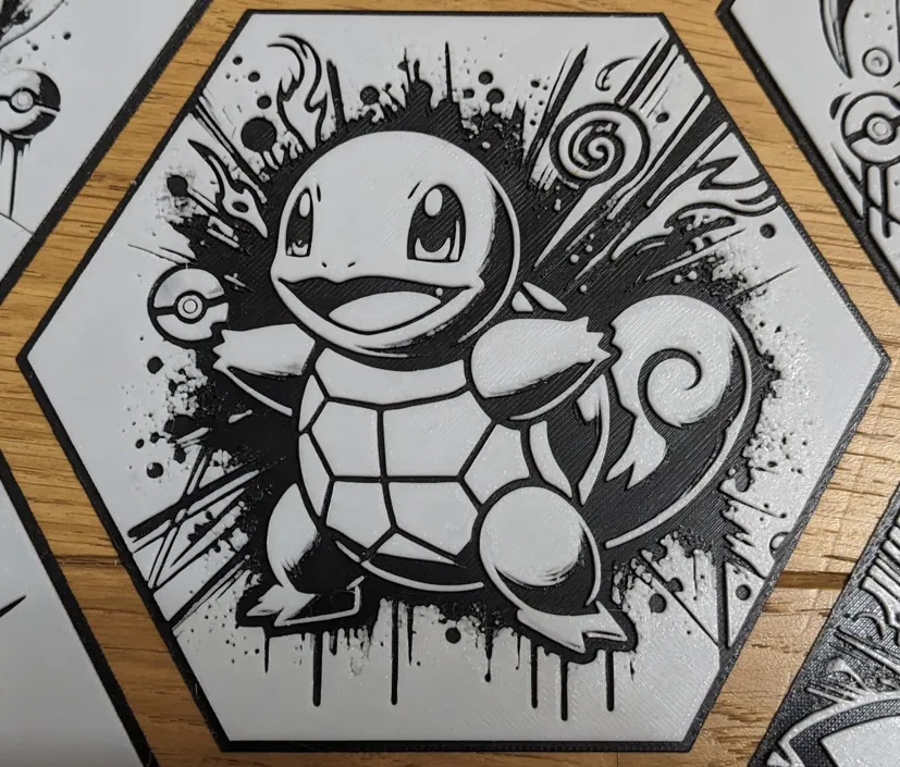 Pokemon Flareon Hueforge Hex Hexagon by Sebastien - MakerWorld