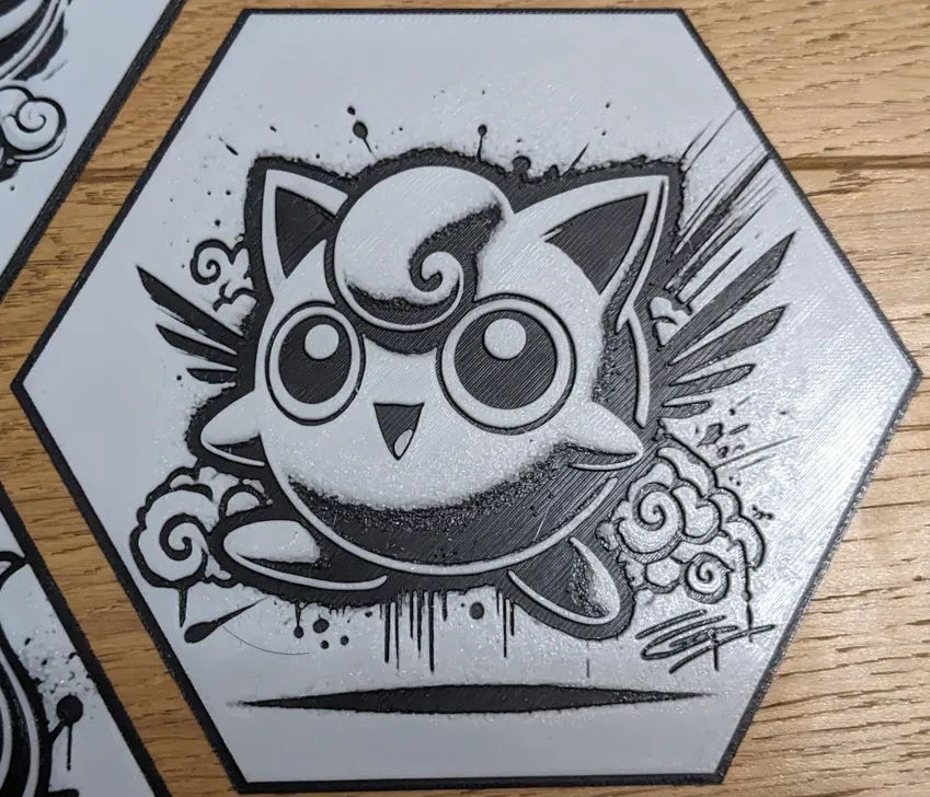 Pokemon Flareon Hueforge Hex Hexagon by Sebastien - MakerWorld