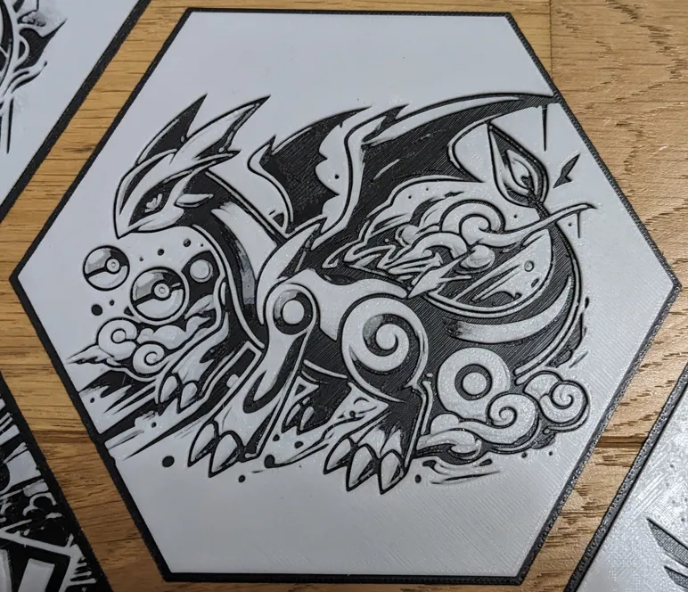 Pokemon Flareon Hueforge Hex Hexagon by Sebastien - MakerWorld