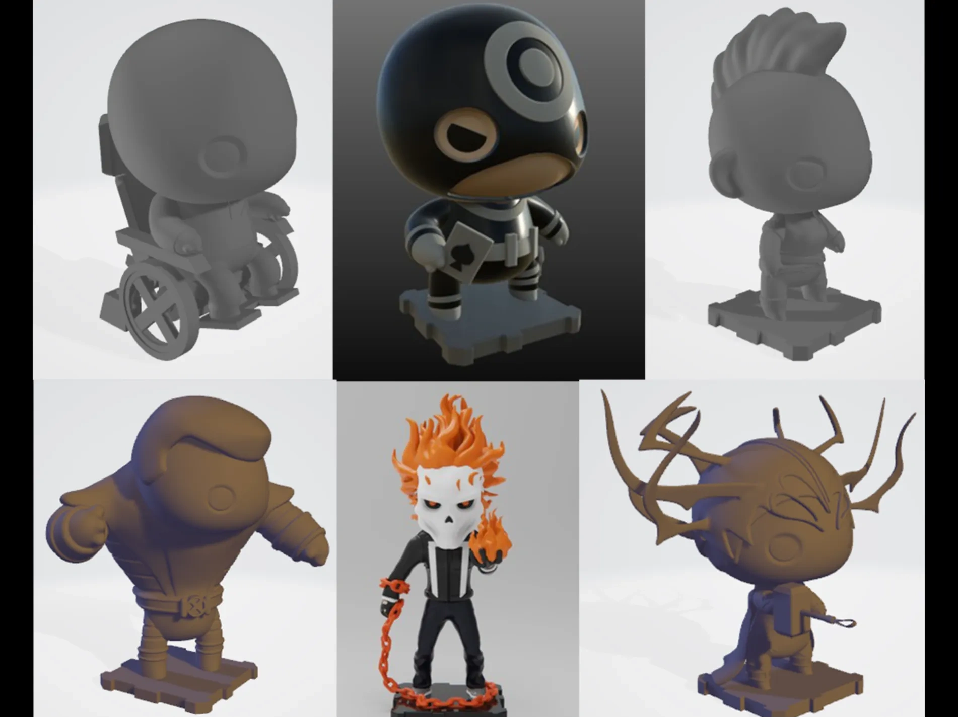 Adorable Q-Version Marvel Avengers Professor, Bullseye, Storm, Ghost ...