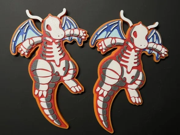 Pokemon Dragonite Skull Refrigerator magnet快龙冰箱贴 by $HEN - MakerWorld