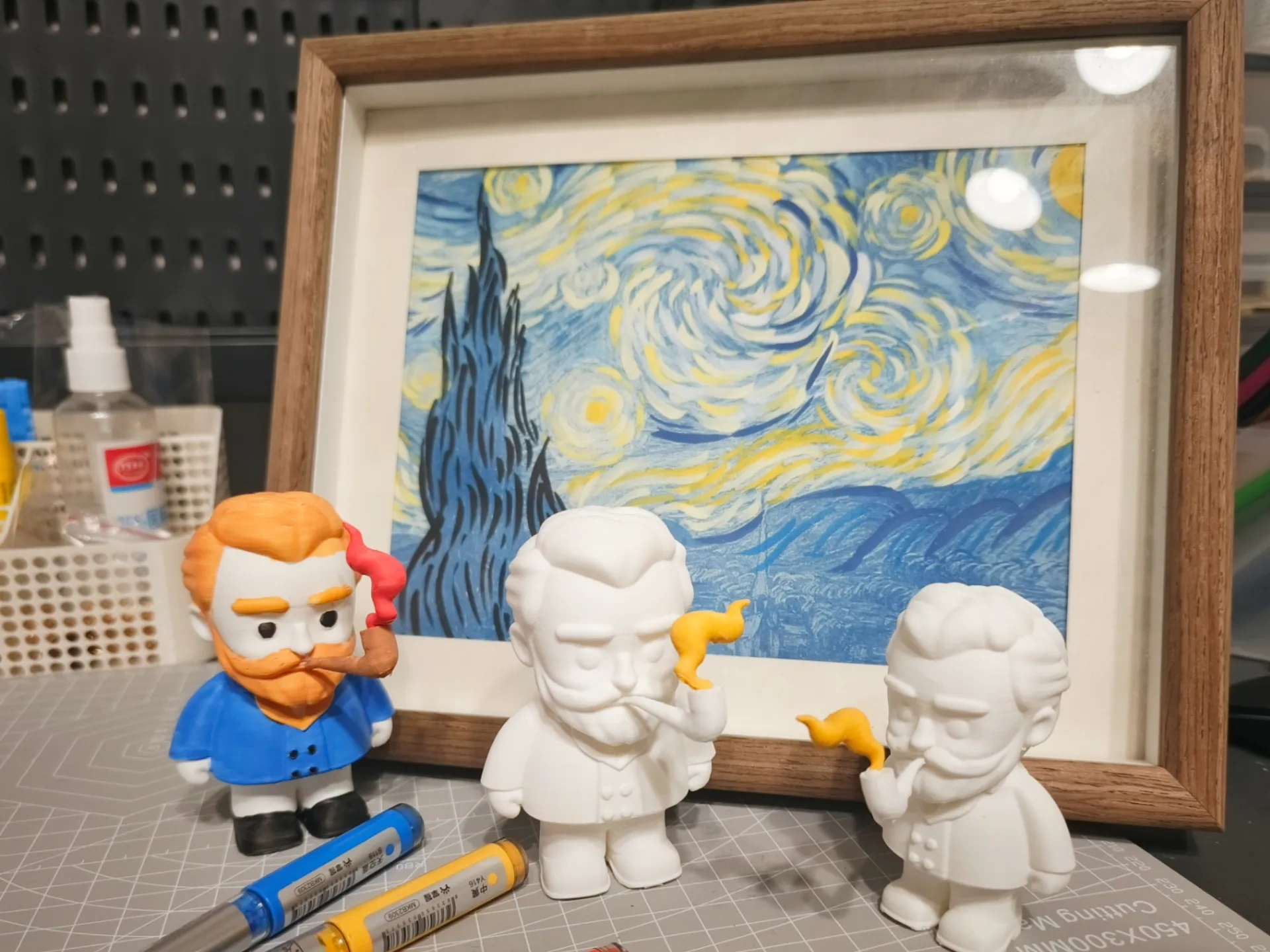 Cartoon Van Gogh Figurine, World Famous Painting: Self-Portrait of ...