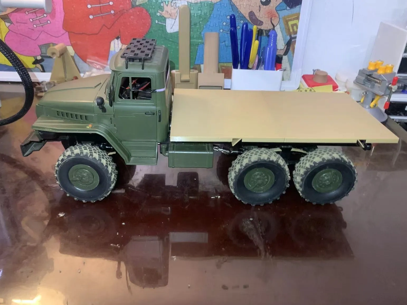 WPL RC truck trailer board modification parts, rear support plate by ...